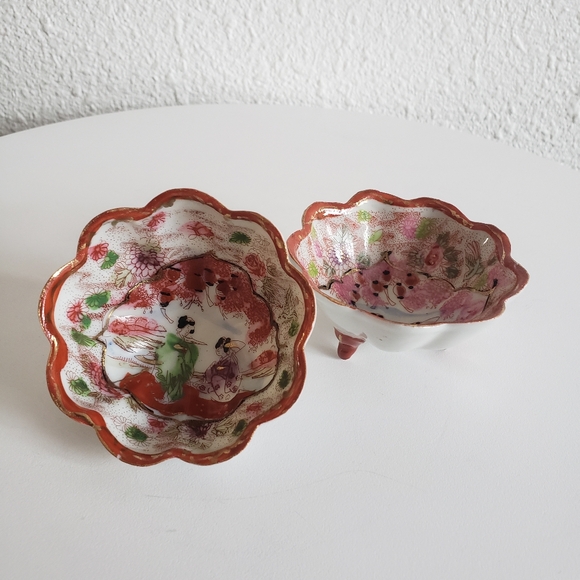 Dining | Antique Mc Miniature Geishaware 2 Scalope Edges Small Snack ...